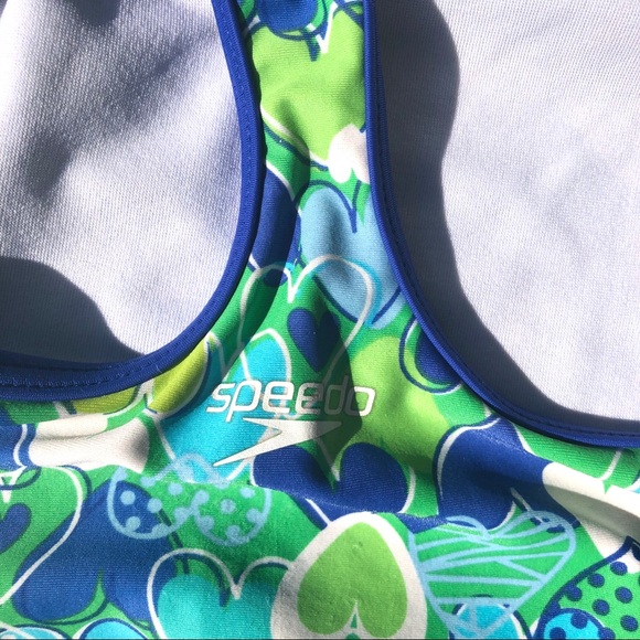 Speedo | Swim | Speedo Size 6 Swimsuit W Green And Blue Hearts | Poshmark
